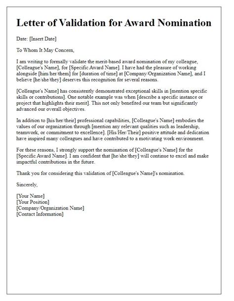 Letter Template For Recommending A Colleague For Award Free Samples In Pdf Letterin