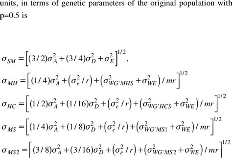 the phenotypic standard deviation between selection download table
