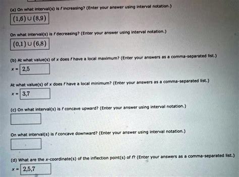 a on what intervals is increasing enter vour answer using interval
