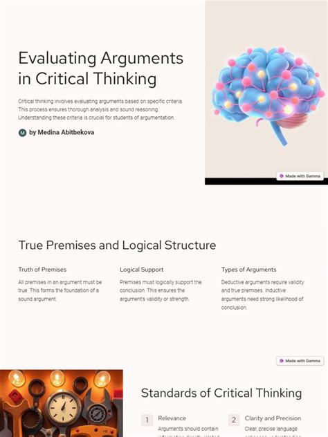 Evaluating Arguments In Critical Thinking Pdf Argument Critical Thinking