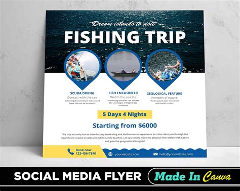 Fishing Trip Flyer Diy Canva Fishing Trip Flyer Template Etsy