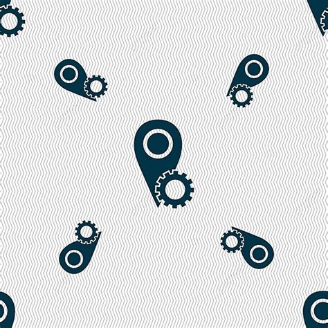 Geometric Textured Seamless Pattern Featuring Map Pointer Setting Icon