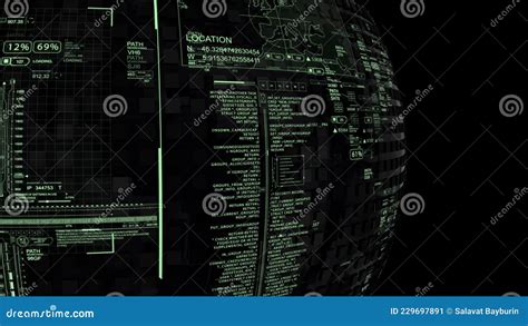 Hud Technological Backgroundglobe Map And Digital Data Code Stock Video Video Of Infographic