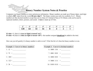 Binary To Decimal Conversion Worksheet