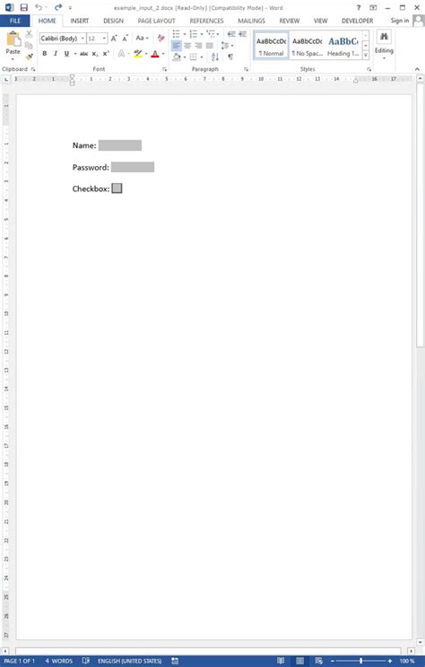 Inserts An Input Field Into A Word Document With Html Phpdocx