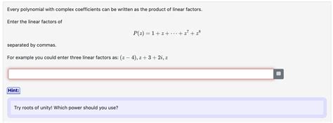 solved every polynomial with complex coefficients can be