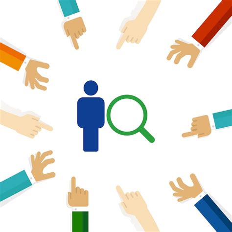 우리는 인적 자원 인터뷰 고용 채용 검색의 상징인 사람을 고용하고 있습니다 프리미엄 벡터