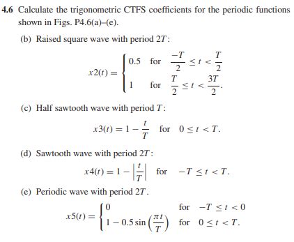 Solved T For Calculate The Trigonometric CTFS Chegg