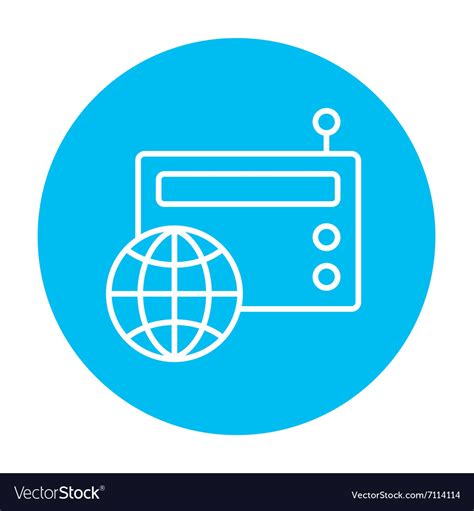 Retro Radio Line Icon Royalty Free Vector Image