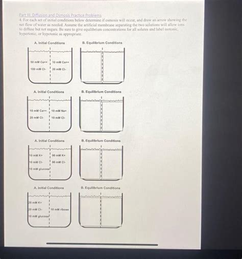 Solved Part III Diffusion And Osmosis Practice Problems Chegg