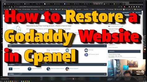 How To Restore A Godaddy Website In Cpanel Youtube