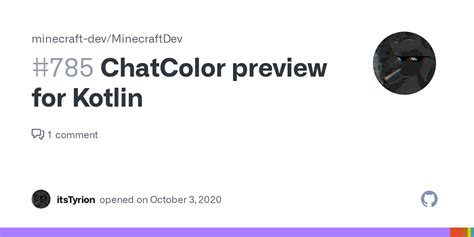 ChatColor Preview For Kotlin Issue Minecraft Dev MinecraftDev GitHub
