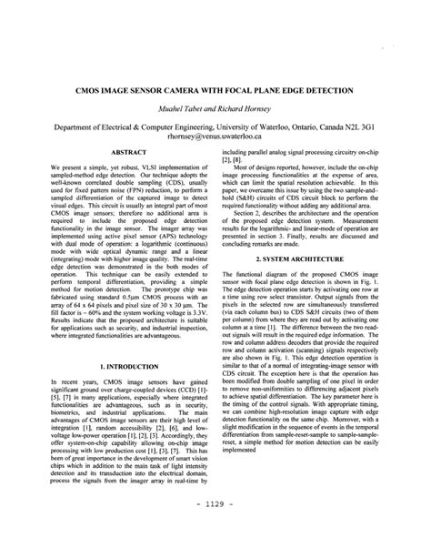 pdf cmos image sensor camera with focal plane edge detection