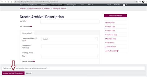 How To Create Archival Descriptions — Ehri Documentation 10 Documentation