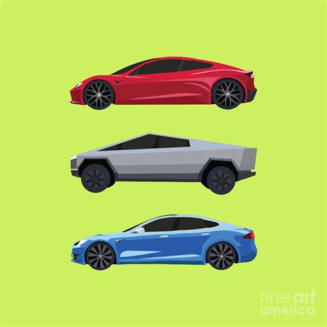 Minimalist Teslas Drawing By Erik Thamrin Pixels
