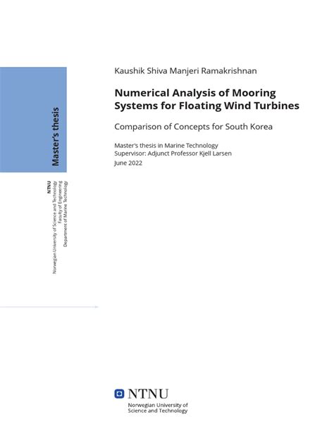 Mooring Analysis Fowt South Korea Pdf Offshore Wind Power Wind Farm