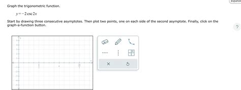 solved graph the trigonometric function y 2csc2xstart by