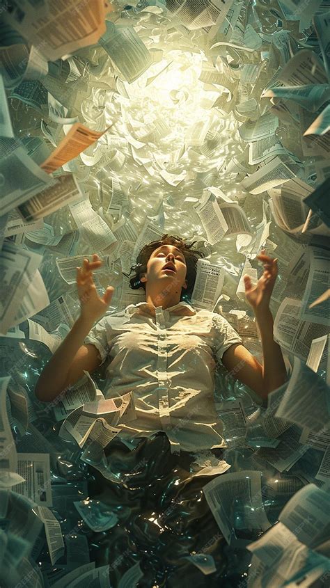 Premium Photo Drowning In Responsibilities Paper Ocean