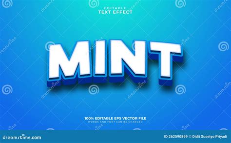 Mint Text Effect Editable Text Effect Stock Vector Illustration Of