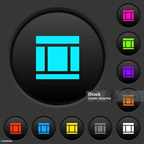 3 원주 웹 레이아웃 어두운 푸시 버튼 컬러 아이콘 가상현실에 대한 스톡 벡터 아트 및 기타 이미지 가상현실 곡선 그래픽 사용자 인터페이스 Istock