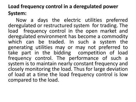 Load Frequency Control In A Deregulated Power System Ppt