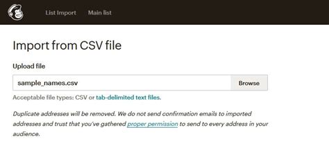 how to import a contact list into mailchimp using tags clientlook