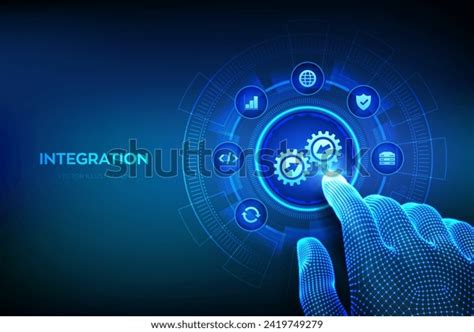 Integration Data System System Integration Concept Stock Vector