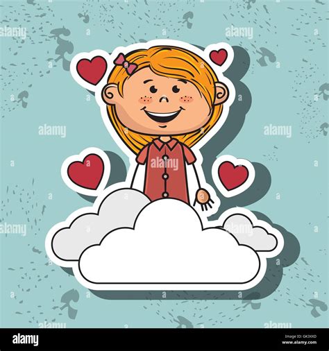 Girl Cloud Heart Love Stock Vector Image And Art Alamy