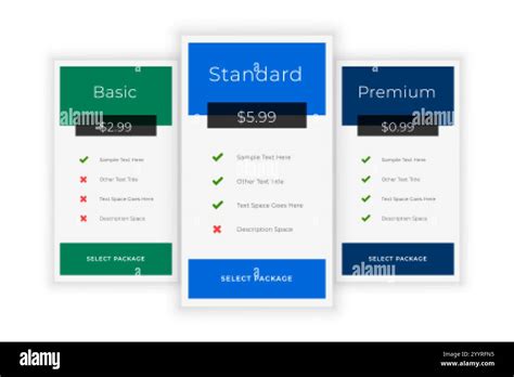 Subscription Plans And Pricing Table Template Stock Vector Image And Art Alamy
