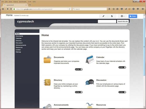 Google Sites Intranet Templates