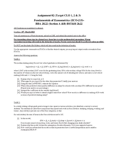 assignment 2 assignment 0 2 target clo 1 2 and 3 fundamentals of