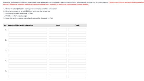 Solved Journalize The Following Business Transactions In