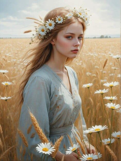 Premium Photo Girl With Flowers