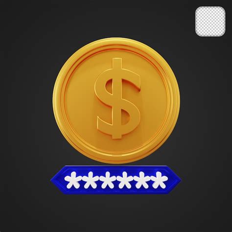 Premium Psd Dollar Password Security 3d Illustration