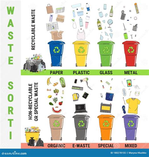 Waste Infographic. Sorting Garbage, Segregation and Recycling Infographics Stock Vector ...