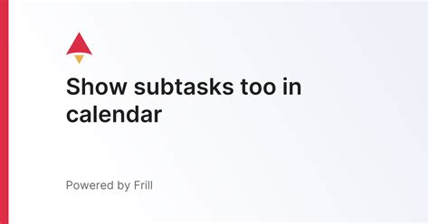Show Subtasks Too In Calendar