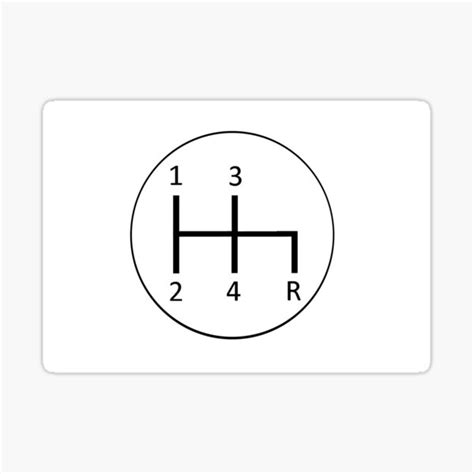 Vintage 4 Speed H Pattern Shift Pattern White Sticker For Sale By