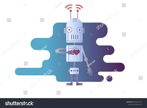 Classic Robot Character Vector Illustration Isolated Stock Vector