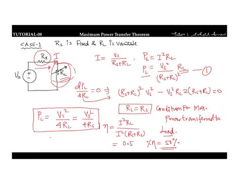 SOLUTION Maximum Power Transfer Theorem In Network Theory Studypool