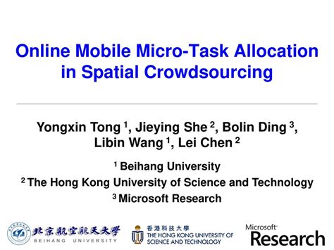 online mobile micro task allocation in spatial crowdsourcing ppt download