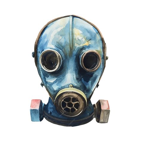 Premium Vector Cute Gas Mask Vector Illustration In Watercolour Style