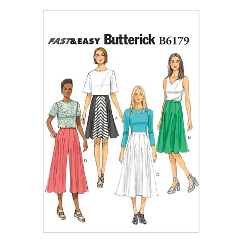 Butterick Sewing Pattern B6179 Misses Skirt And Culottes Sewdirect