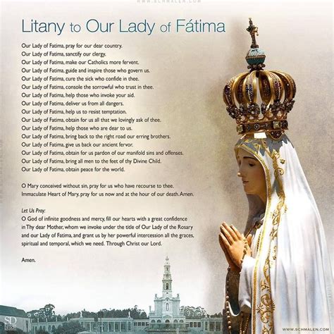 Litany Of Our Lady Of Fatima Catholic Fatima Prayer Printable Fatima