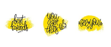 손으로 그린 타이포그래피 포스터 세트 가장 친한 친구 당신은 이것을 얻었고 문구를 봅니다 스티커 포스터 지문 가정 장식을 위한