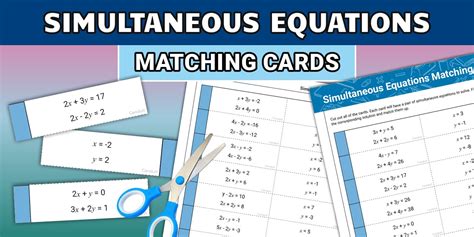 Simultaneous Equations Matching Cards