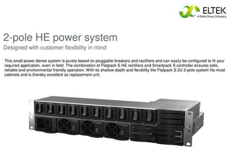 Smartpack S Controller Fps 24v Rectifier 2 Pole Distribution Flatpack S He 24v 2u 3r Eltek Rack