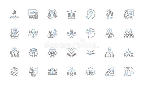 Unified Endeavor Line Icons Collection Collaboration Coherence