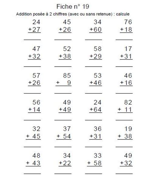 Cahier De 31 Fiches De Calcul Ce1 Corrigé Mathématiques Ce1 La