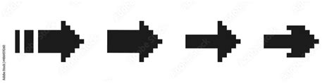 Set Of Pixel Arrows Collection Of Black Cursors 8 Bit Pointers