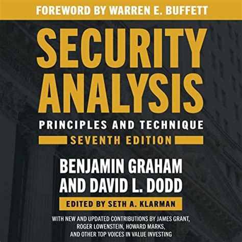 Benjamin Graham And David Dodd And Seth Klarman Security Analysis